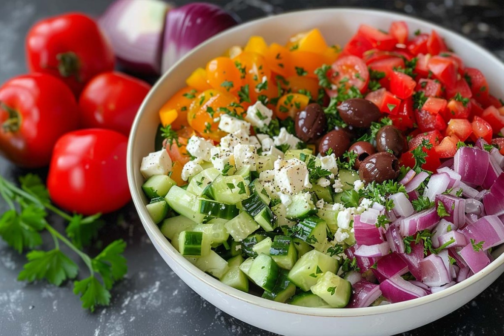 Easy Greek Salad Recipe - Organically Blissful